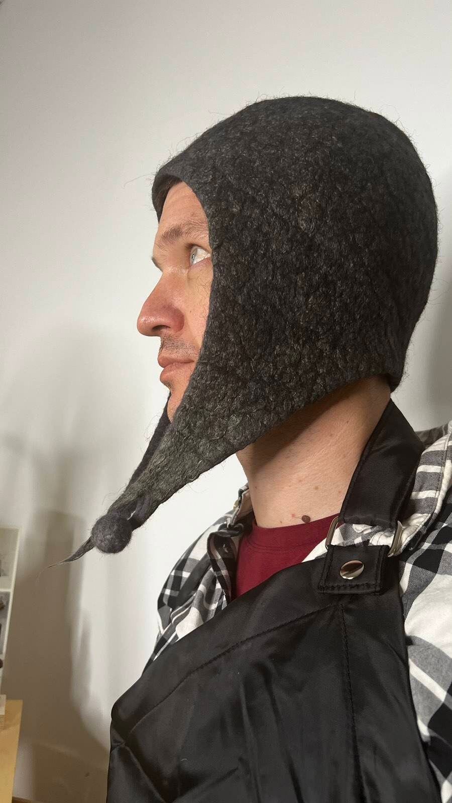 Felted Natural Wool Sauna Hat Unique Hat Unisex Spa Hat Spa - Etsy