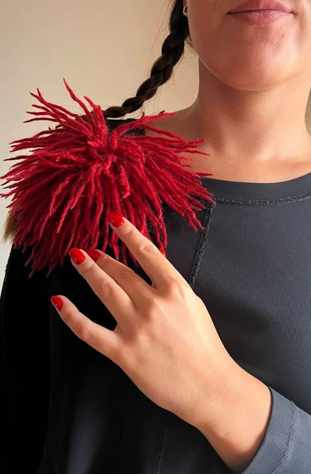 Handmade Flower Brooch Pin, Felted Jewerly, Large Flower Brooch, Felted ...