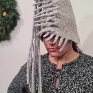 Unique Handmade Felted Hat, Fishlover, Fishing, Fish Bones Grey Cap ...