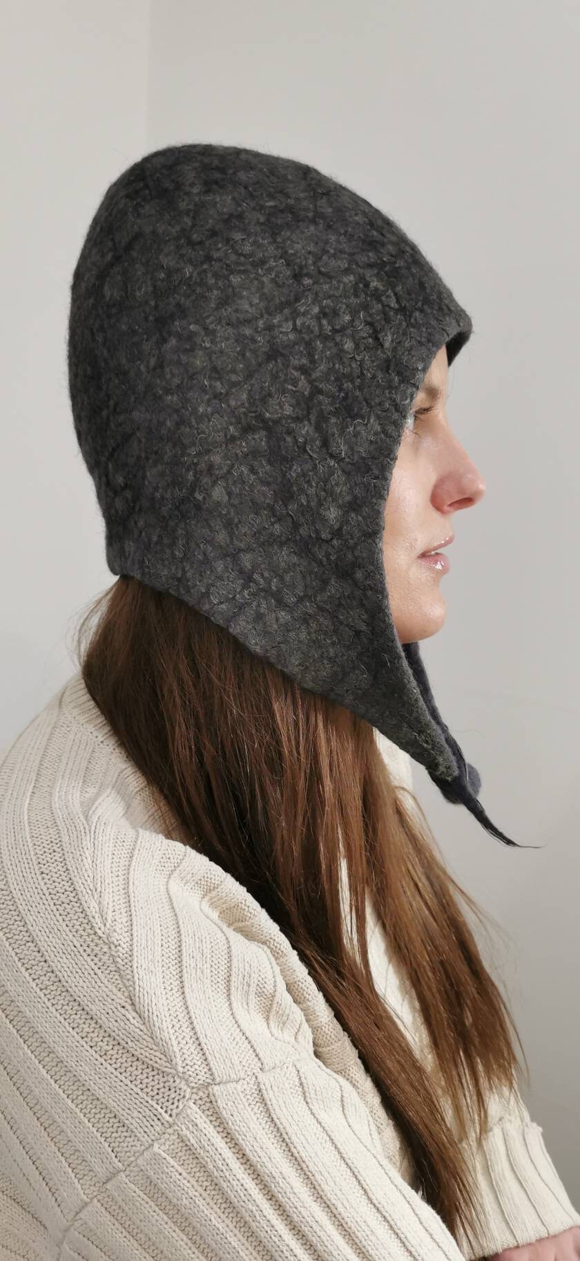 Felted Natural Wool Sauna Hat Unique Hat Unisex Spa Hat Spa - Etsy