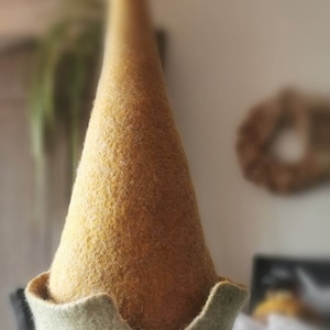 Wizard Hat, Cuman Style Felted Cap, Medieval Triangle Headwear, Warm ...