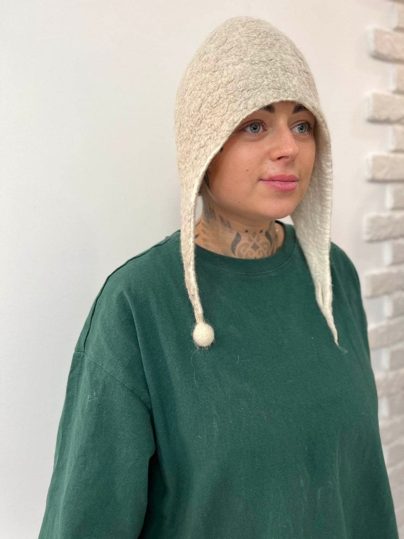 Felted Natural Wool Sauna Hat Unique Hat Unisex Spa Hat Spa - Etsy