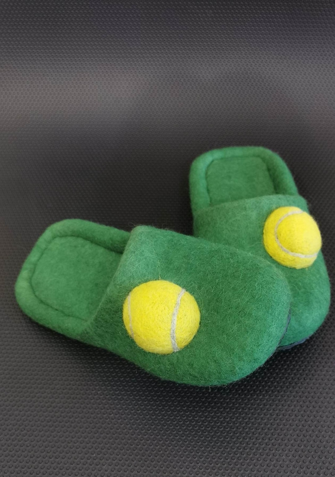 Handmade Wool Slippers: Funny Tennis Ball Mules, Unisex Green Shoes - Etsy