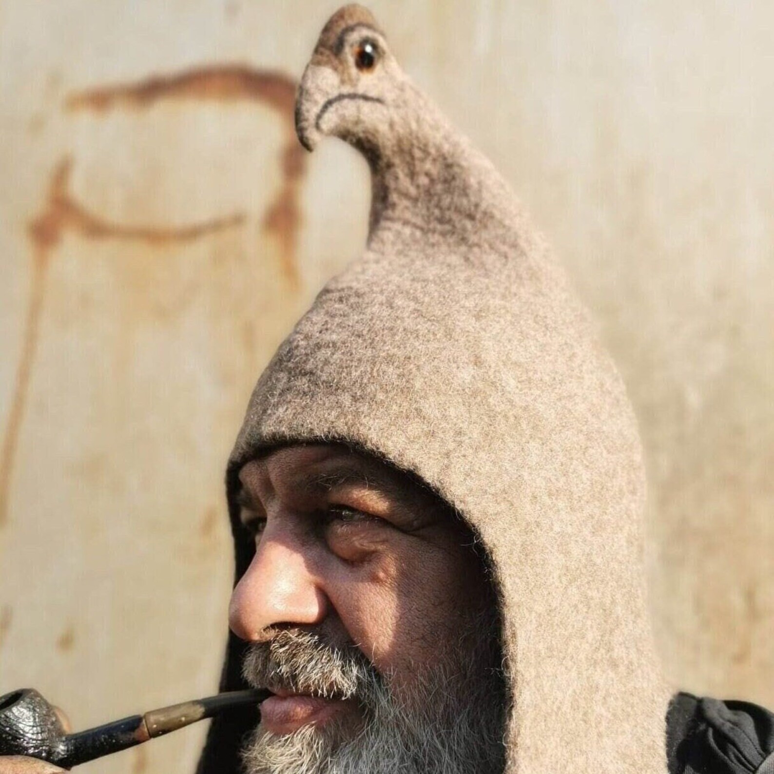 LARP Costume, Felted Bird Hat, Animal Bird Headwear, Festival Wear ...