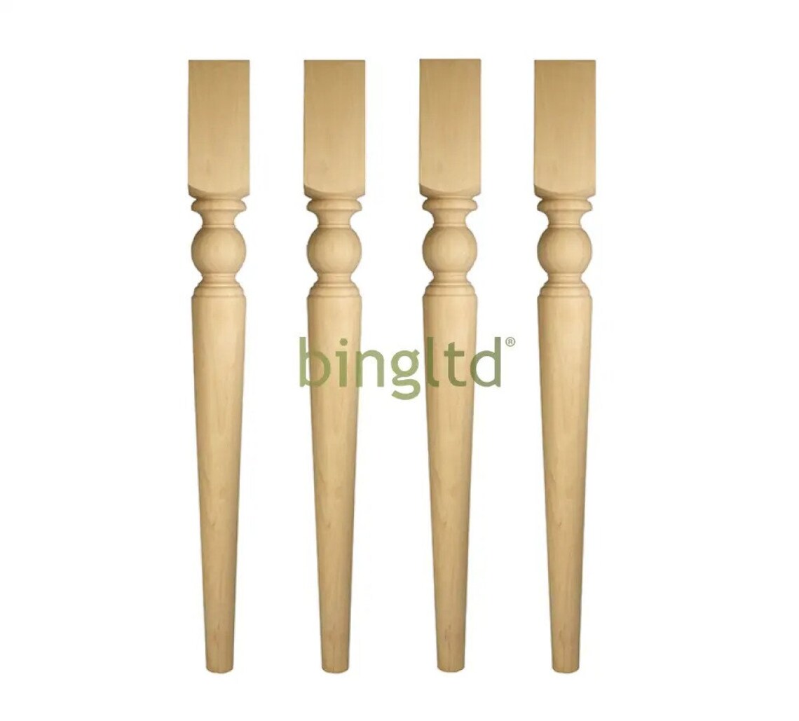 Bingltd - 29" Unfinished Hardwood Farm Table Leg - Set of 4 (TL-330-UNF ...