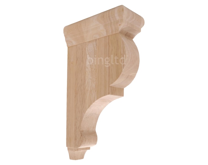 Pair of Solid Wood Mahogany Corbels W/ Ornate Leaf Pattern | Old World ...