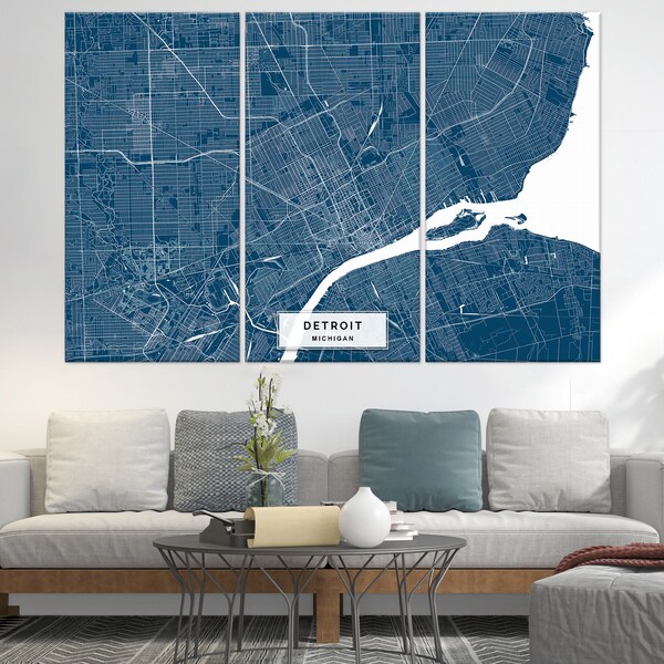 Map of Detroit - Etsy