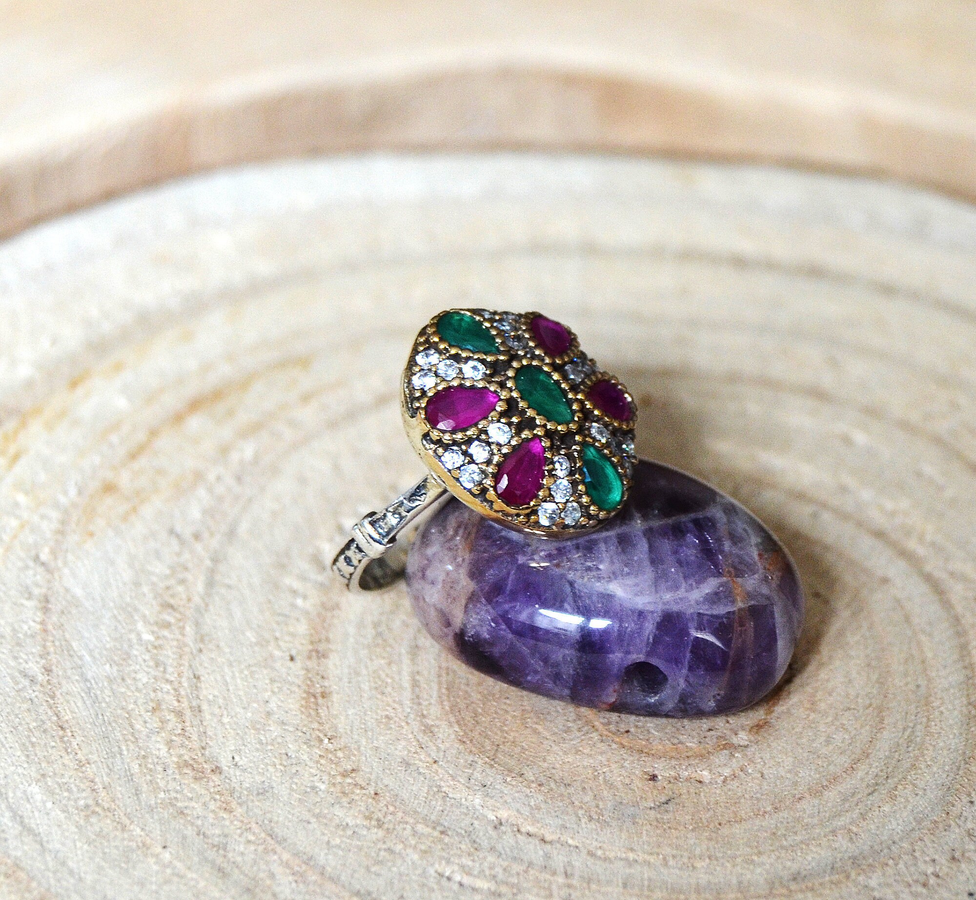 Women's Ring Turkish Handmade Ring 925k Sterling Silver | Etsy