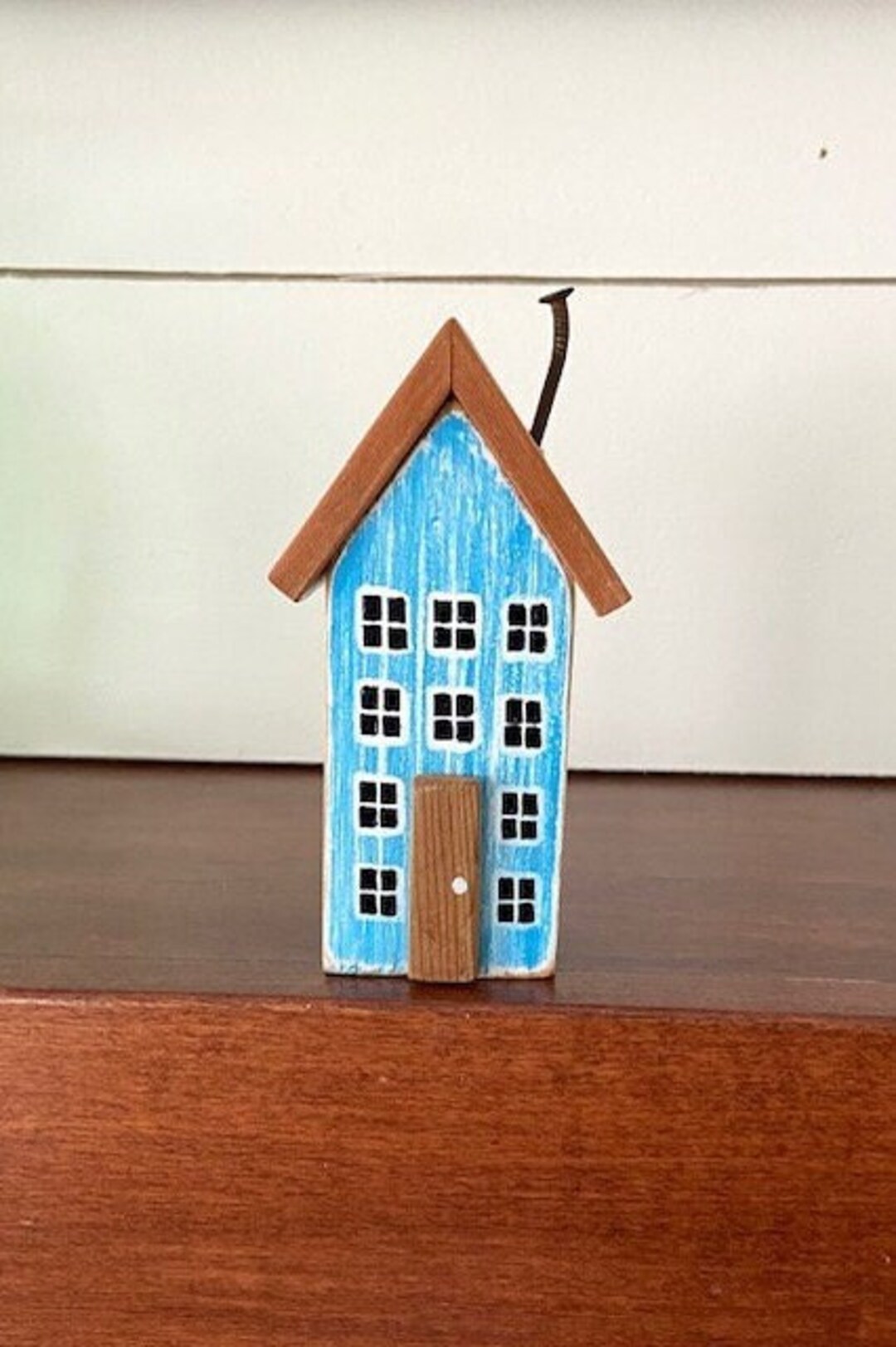 Sea Blue Reclaimed Wee Window Sill House Wooden Mini House - Etsy