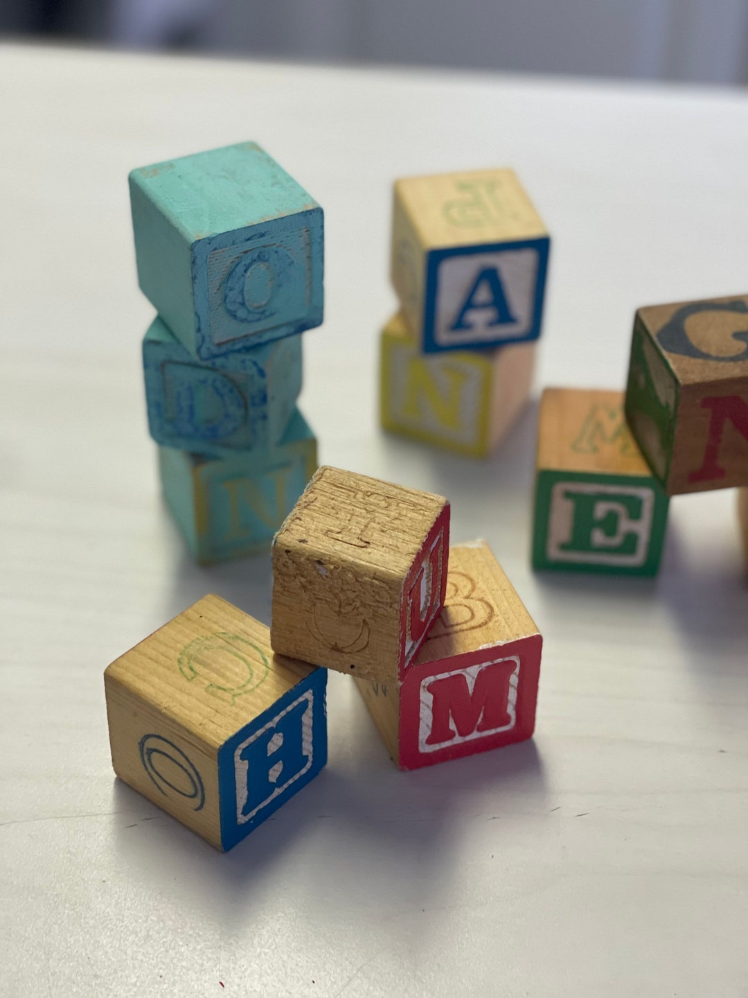Vintage Wood Childrens Alphabet Blocks Partial 20 Letter Numbers - Etsy
