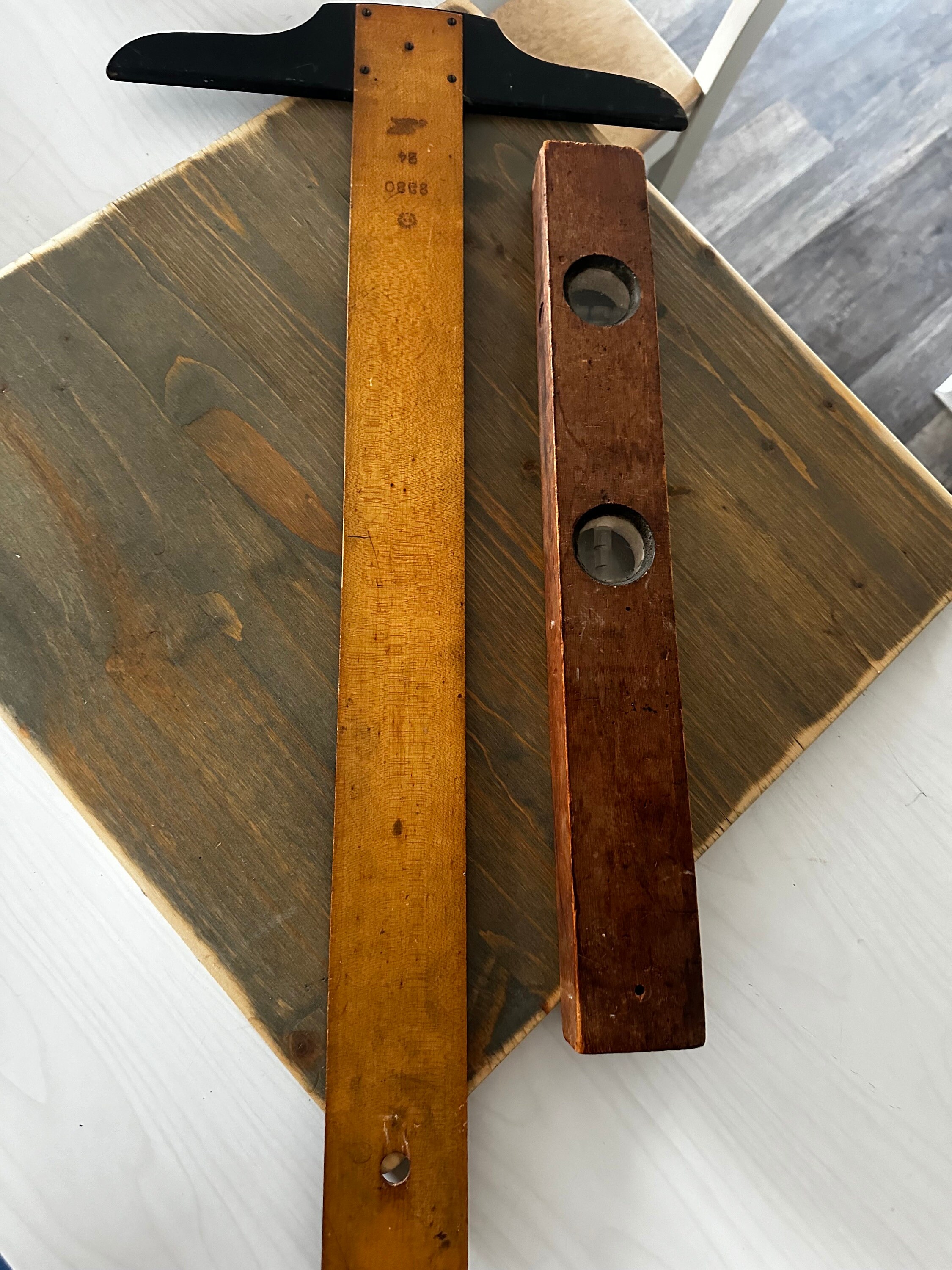 Wood Vintage Level Mid Century & a T Square 2330 24 Tools Industrial - Etsy