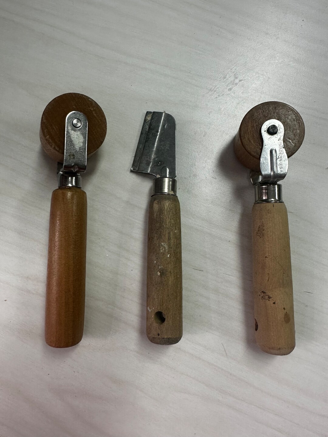 Vintage Wood Tools Razor Blade Cutters Wallpapering 3 Brayers Decopauge ...