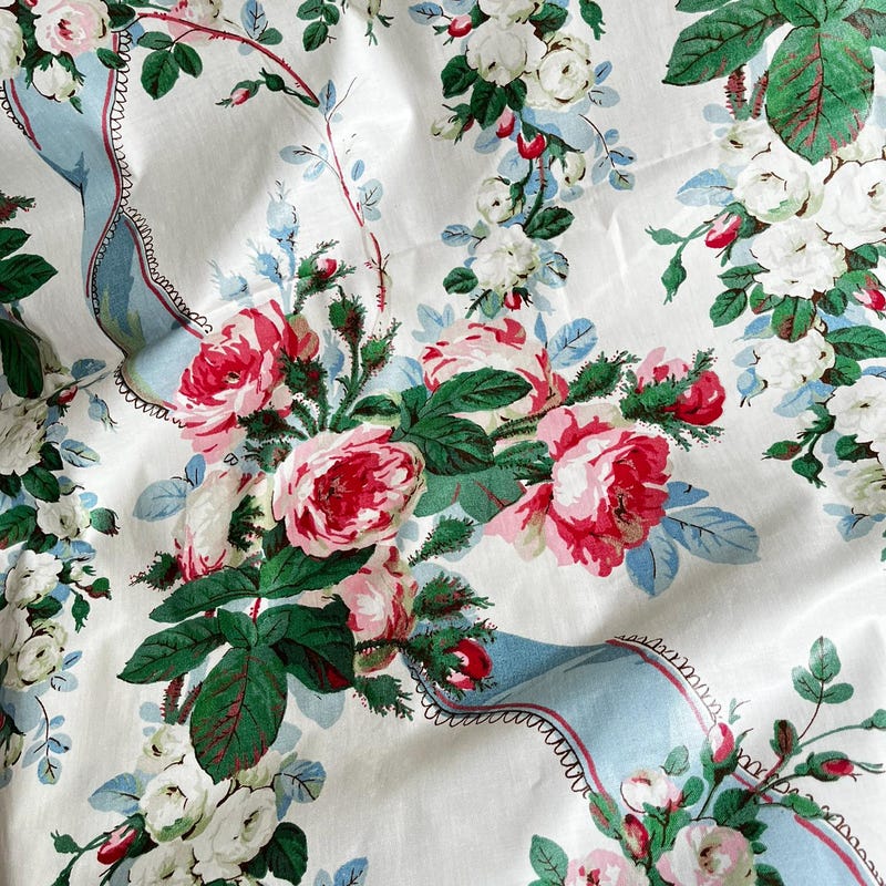 Floral Chintz Fabric - Etsy