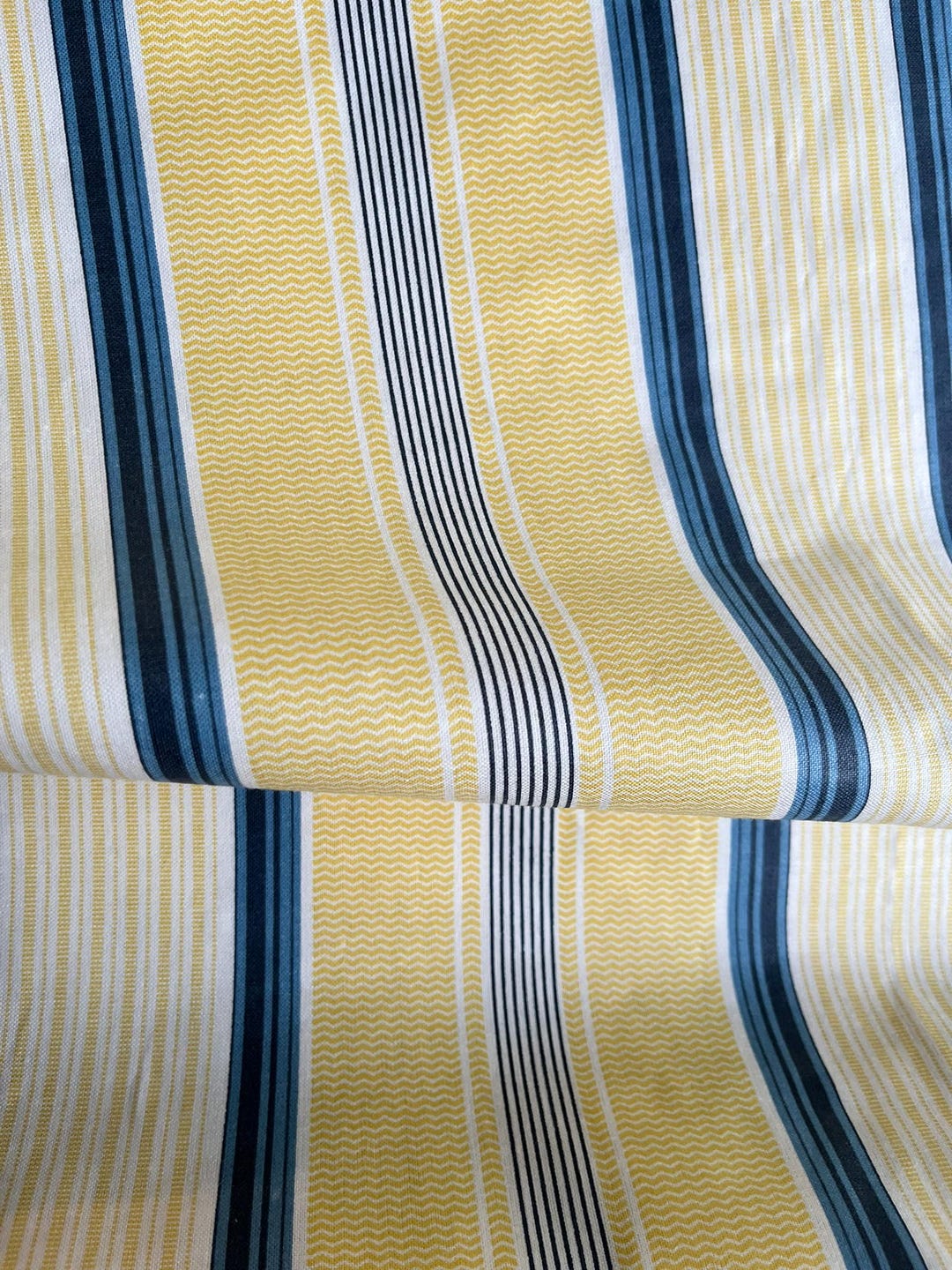 Vintage Colefax and Fowler Striped Chintz Fabric, Colefax Stripe, Blue ...