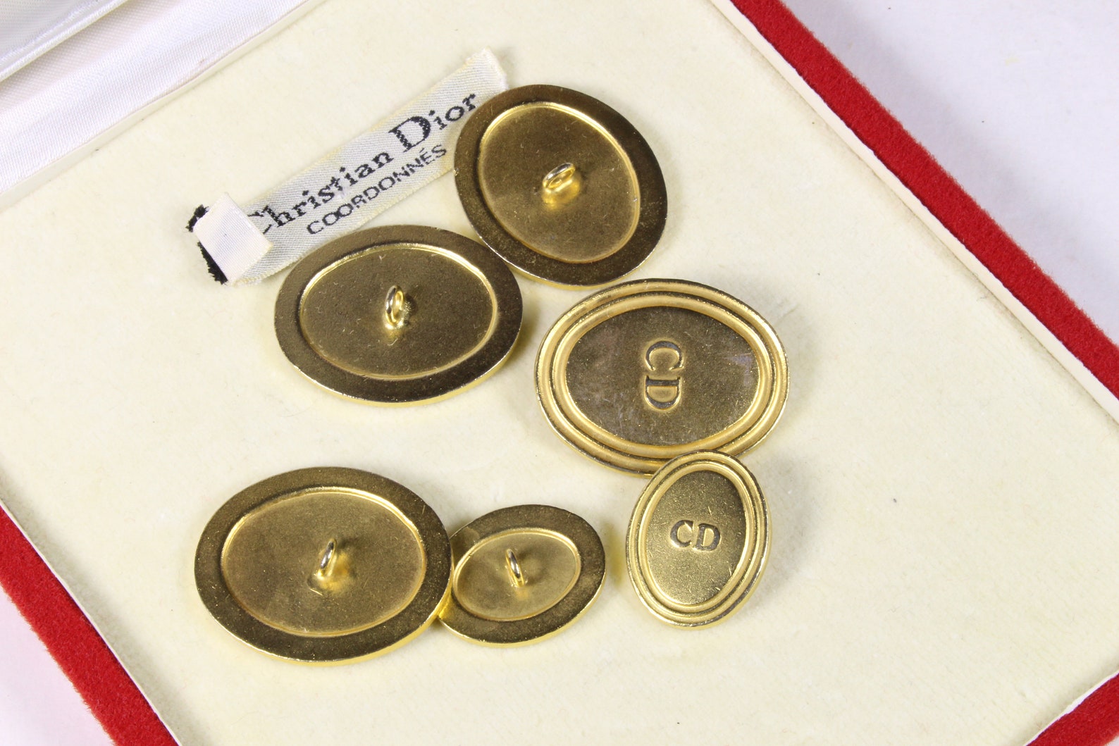 CHRISTIAN DIOR Vintage Gold Metal Oval Logo Button Price for 1 Button ...
