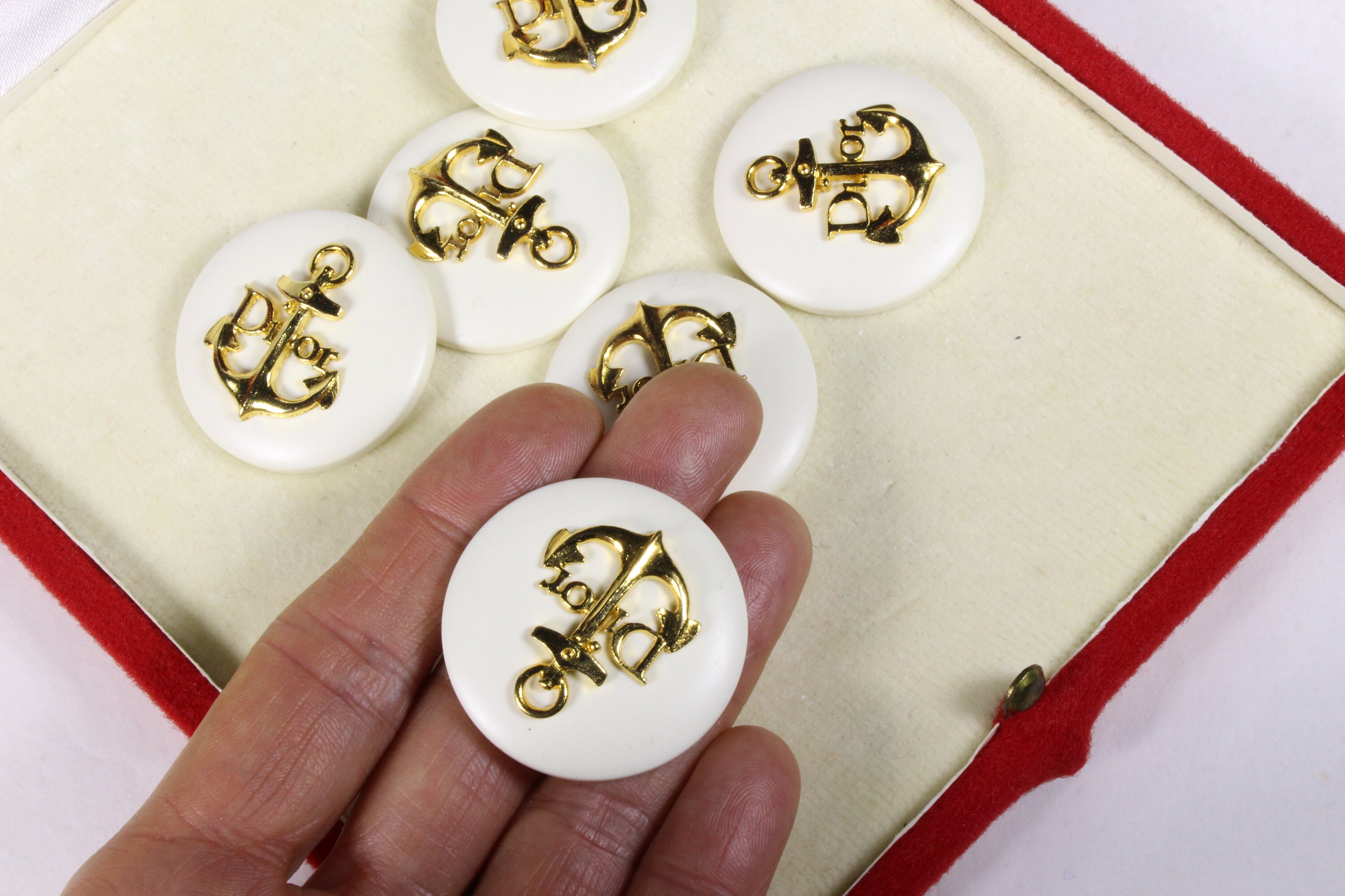 CHRISTIAN DIOR Vintage White Resin Button Anchor Price for 1 Button - Etsy