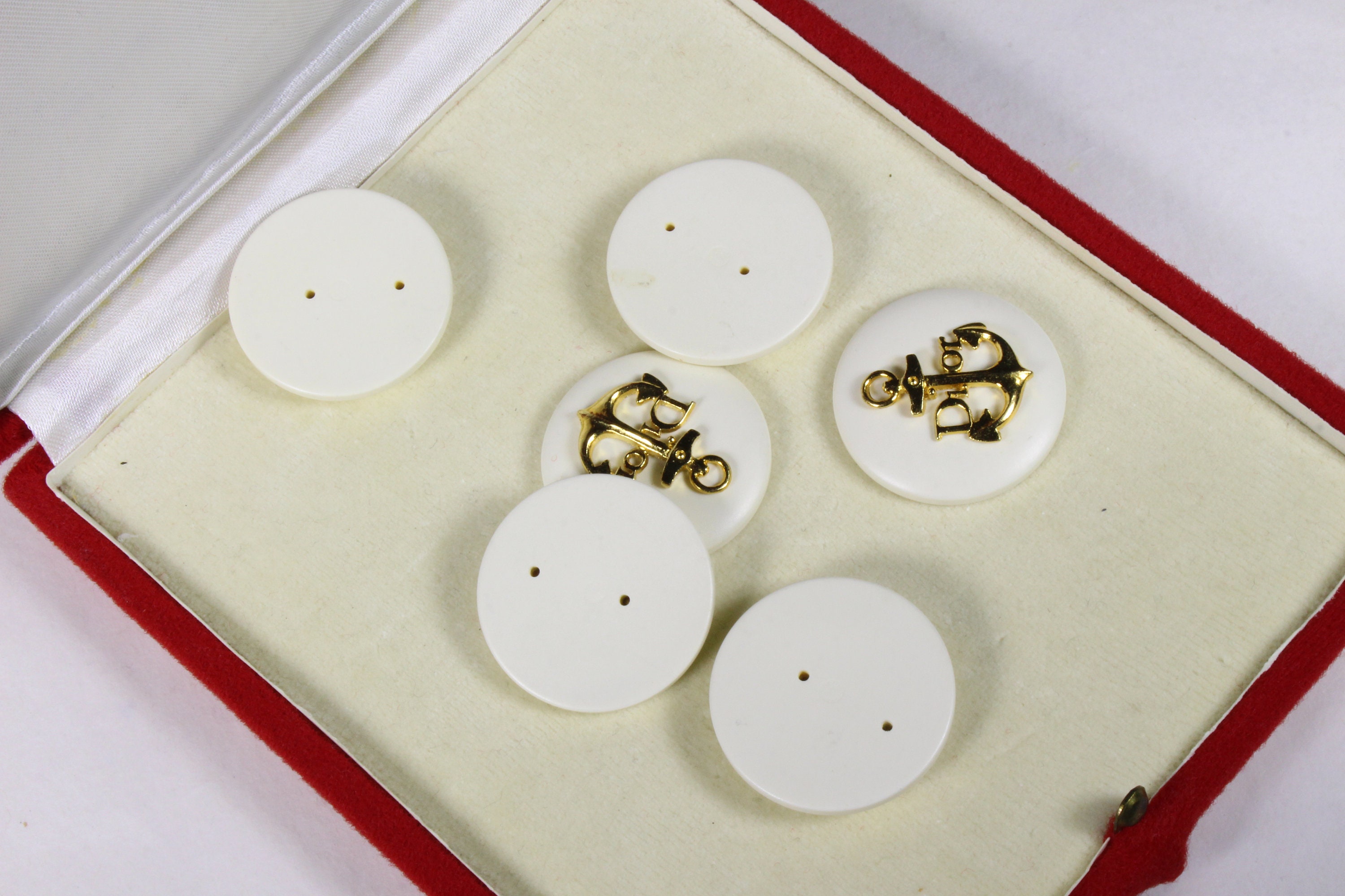 CHRISTIAN DIOR Vintage White Resin Button Anchor Price for 1 Button - Etsy