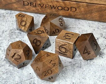 Wooden Dice Set Dnd - Etsy