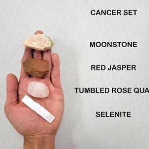 Crystals for Cancer Zodiac Sign, Moonstone, Red Jasper, Rose Quartz ...