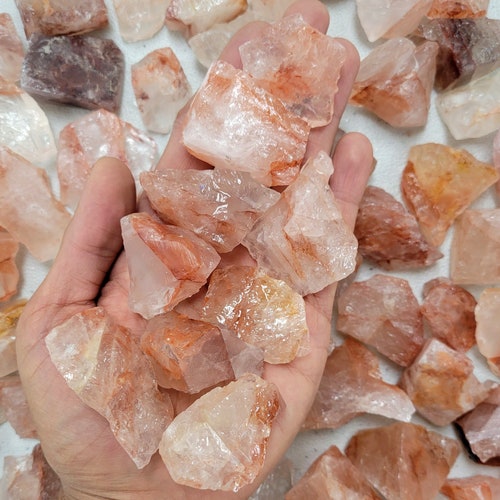 Rough Fire Quartz Crystals Raw Hematoid Quartz Bulk - Etsy