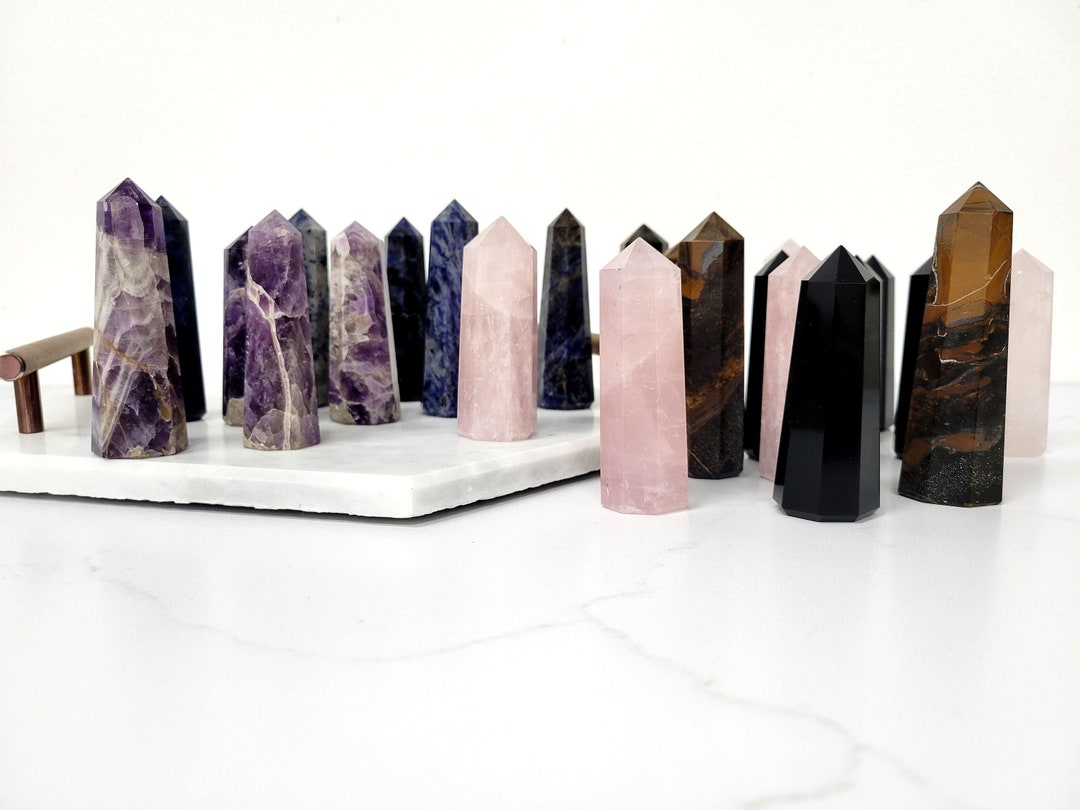 Octagon Crystal Towers, Natural Stone Tower Points Crystal Obelisk ...