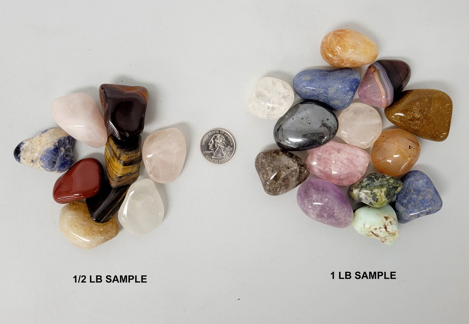 Tumbled Stones Bulk - Large Size Polished Crystal Gemstones - Assorted ...
