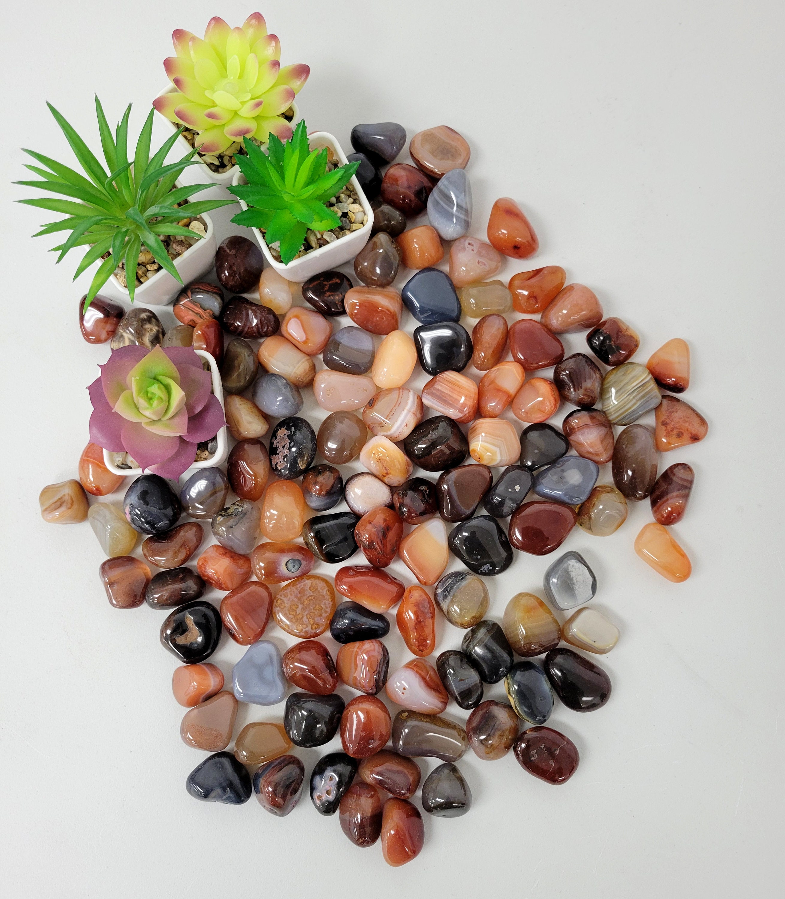 Tumbled Stones Mix Agates Assorted Lot Bulk Polished - Etsy