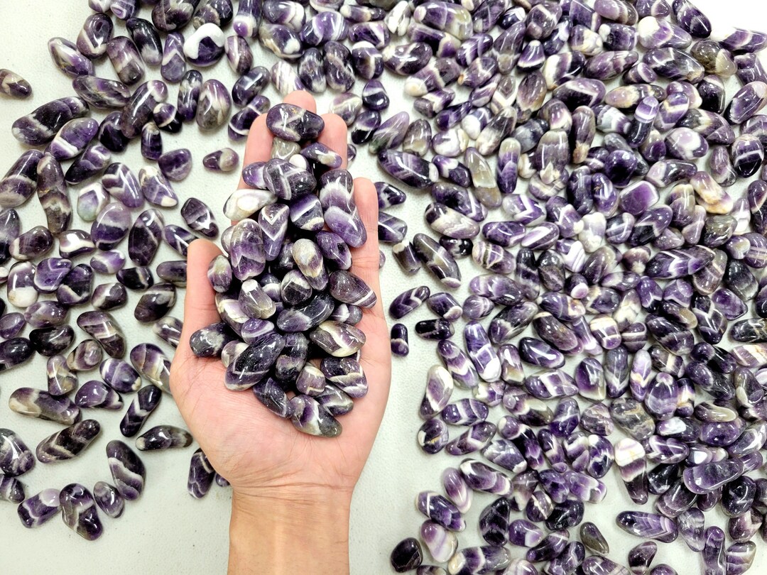 Tumbled Chevron Amethyst Crystals - 1/2 Inch to 1.5 Inches - Small ...