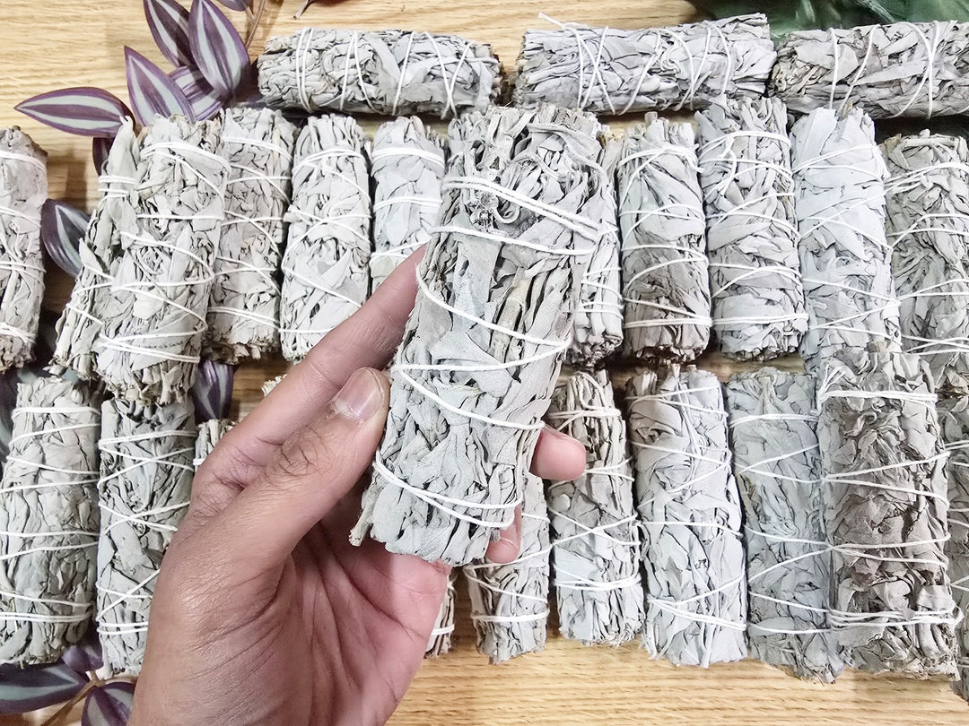 White Sage for Smudging, 4 Inch California White Sage Sticks, Organic ...