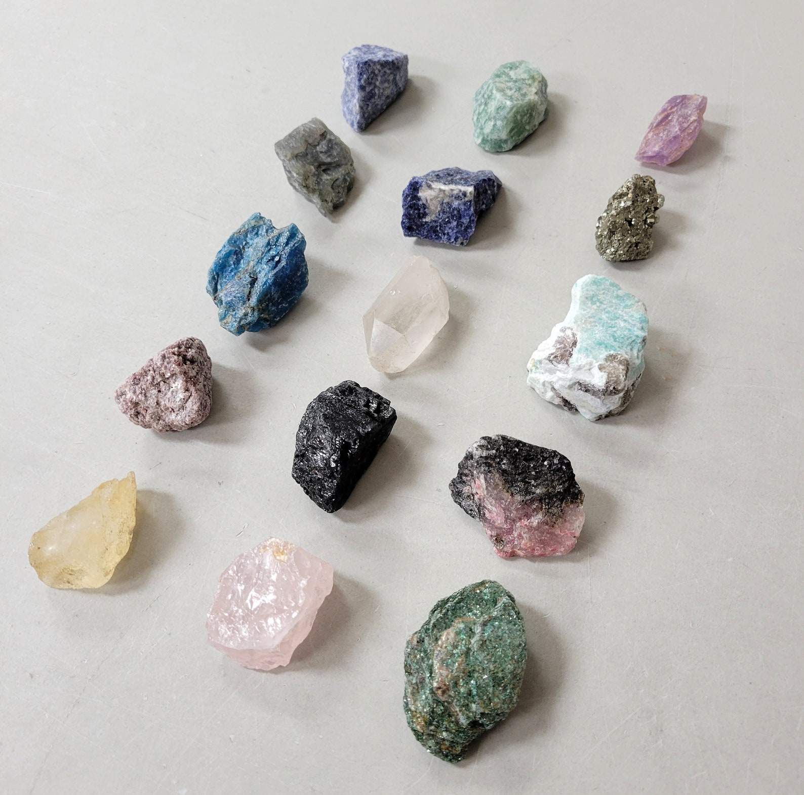15 Raw Crystals Set - Mixed Rough Gemstones - Assorted Lot Beginner's ...