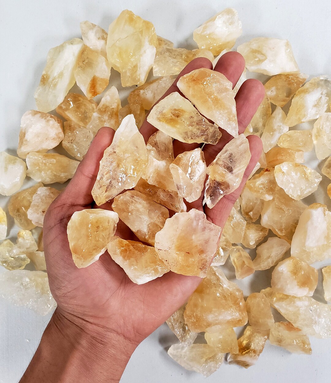 Raw Citrine Crystal Chunks - Bulk Wholesale Rough Stones for Cabbing, Jewelry Making, Wicca ...