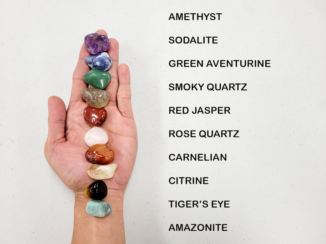 Tumbled Crystal Set - 10 Piece Small Polished Gemstones - Mini Tumbled ...