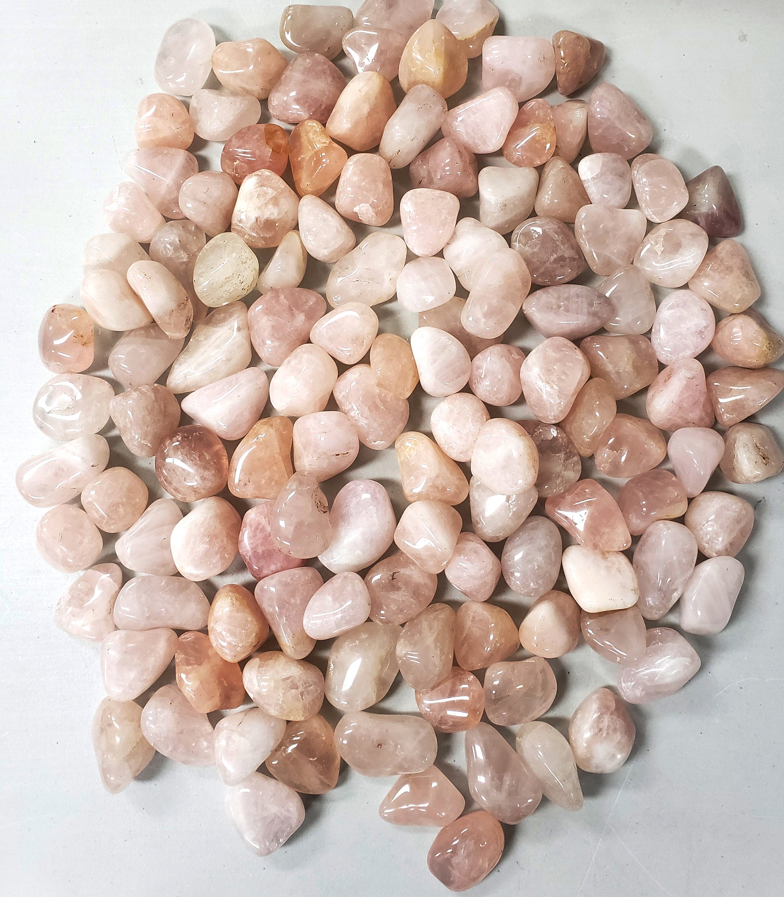 TUMBLED Rose Quartz Crystal Set of 5 Premium Quality Rose - Etsy