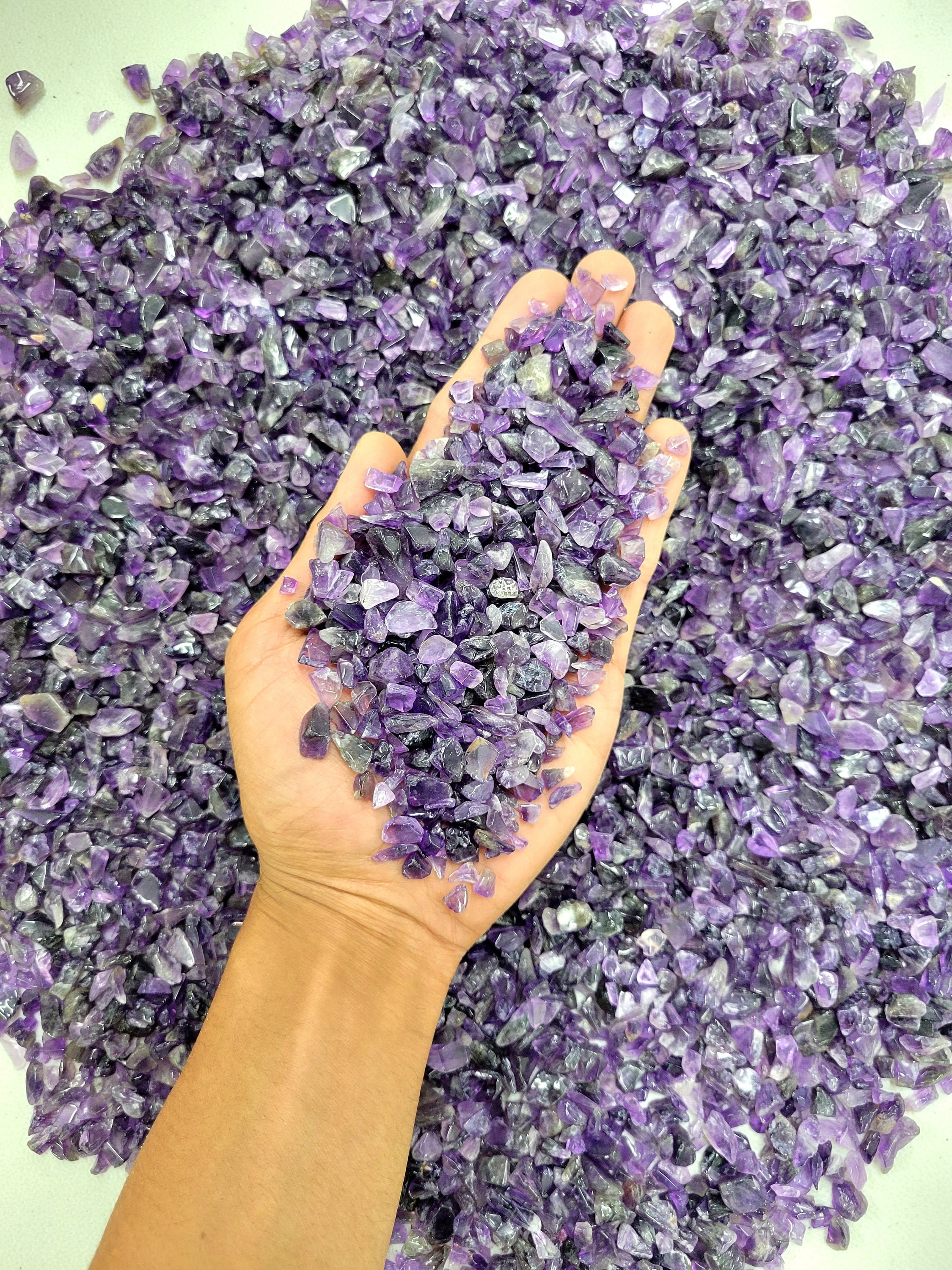 Tumbled Amethyst Chips, Loose Gemstone Chips Bulk, Tiny Tumbled ...