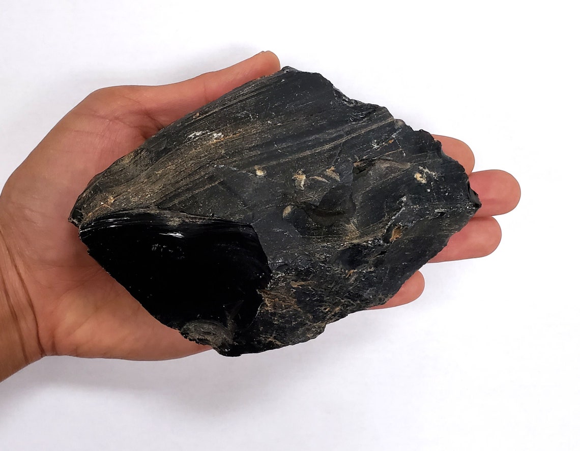 Black Obsidian Stone Large Black Obsidian Chunk Black - Etsy