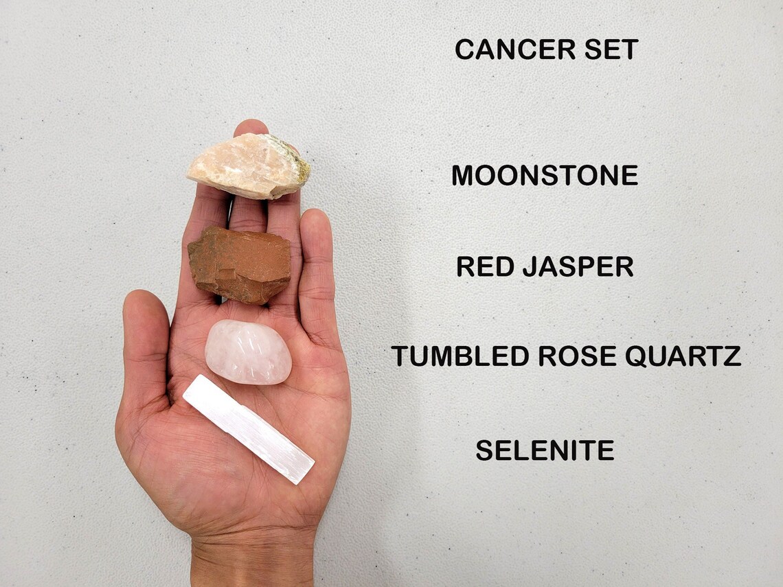 Crystals for Cancer Zodiac Sign Moonstone Red Jasper Rose - Etsy