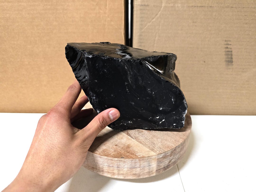 9 LBS Black Obsidian Rough Chunk Giant Piece for Décor, Healing ...