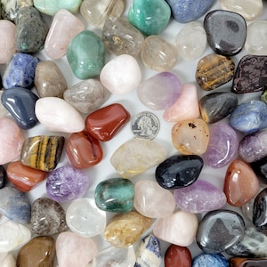 Tumbled Stones Bulk - Large Size Polished Crystal Gemstones - Assorted ...