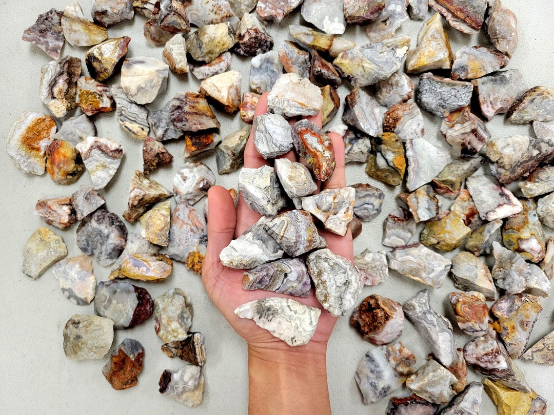 Crazy Lace Agate Rough Stones Bulk - Raw Banded Agate Crystals for ...