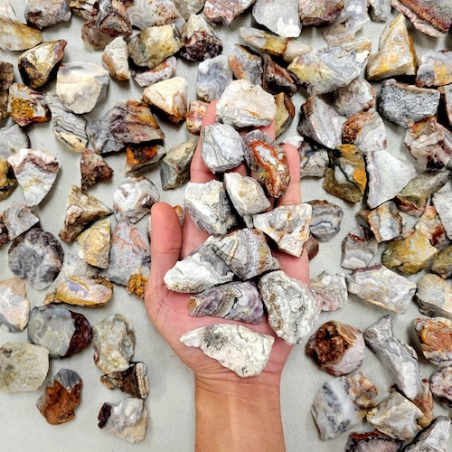 Crazy Lace Agate Rough Stones Bulk Raw Banded Agate Crystals - Etsy