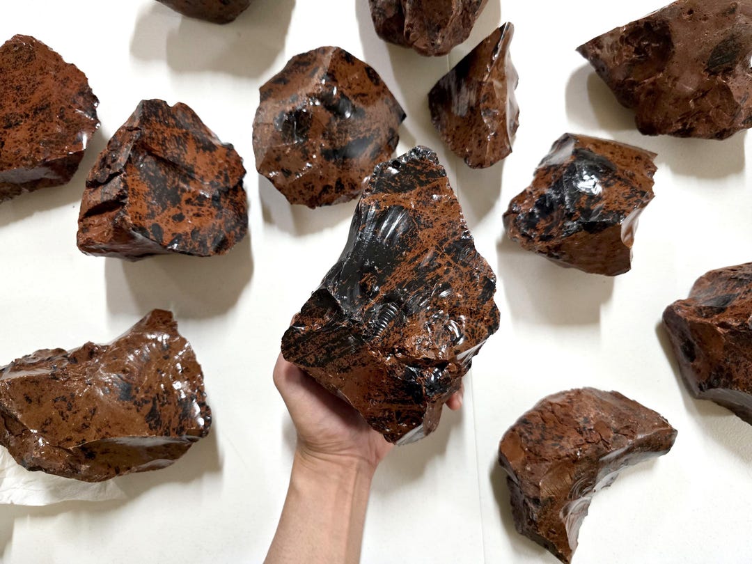 Jumbo Mahogany Obsidian Stone Raw Rough Big Crystal Statement Pieces ...