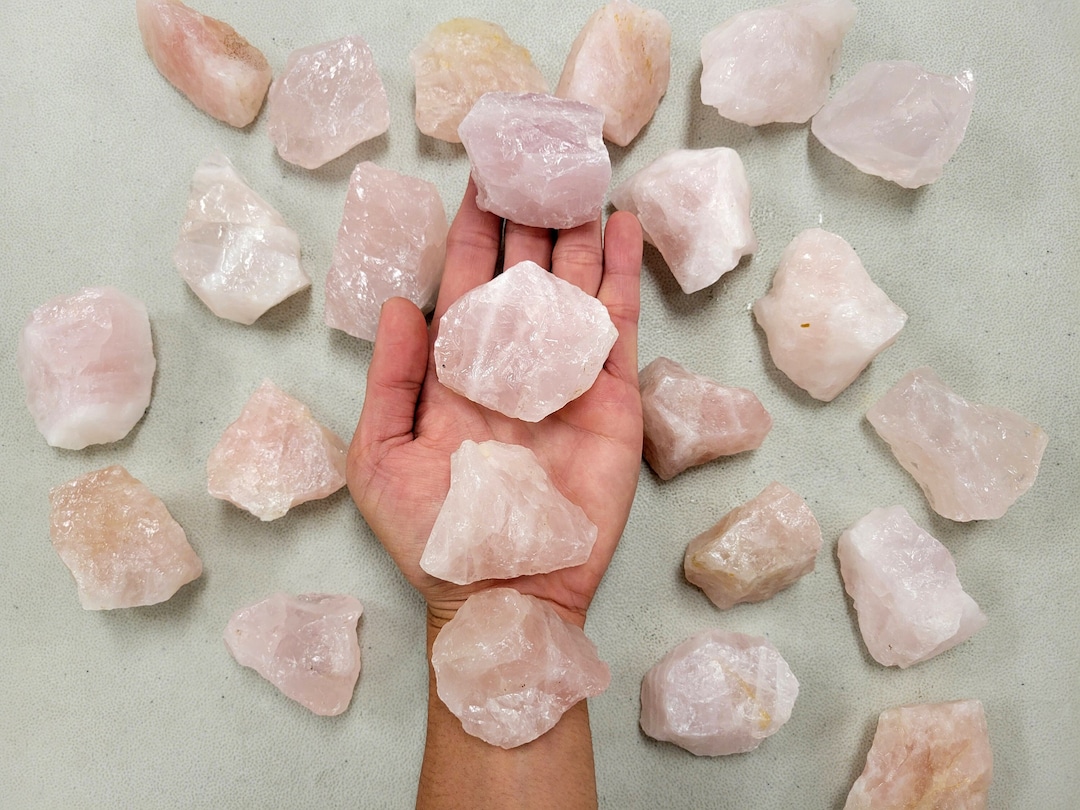 Rose Quartz Crystal Chunk Natural Stone & Mineral From Brazil - Etsy
