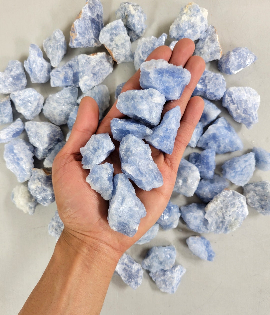 Blue Calcite Crystals - Bulk Raw Calcite Rough Stones - Natural ...