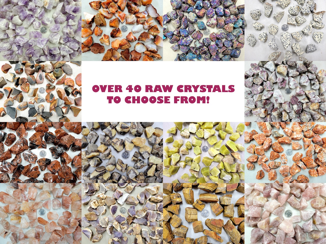 Raw Crystals by Piece, Rough Colorful Gemstones for Crystal Grids Wire ...