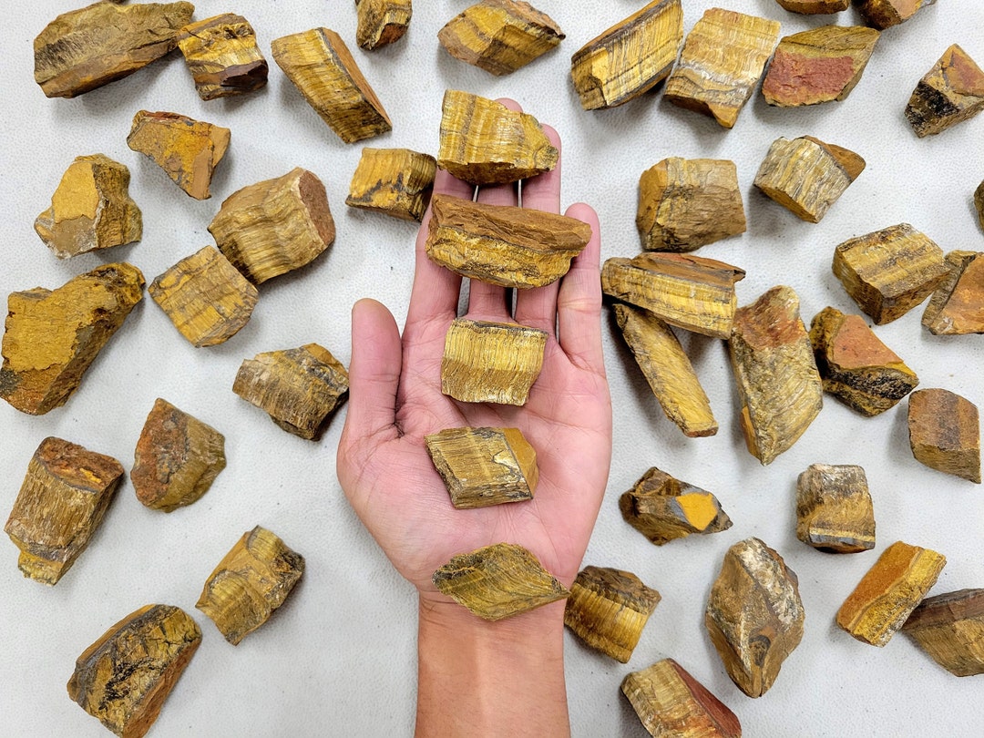 Bulk Tigers Eye Crystal Stones Rough by Pound, Raw Golden Tiger's Eye ...