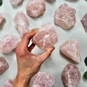 Big Rose Quartz Crystal Chunk Raw Rough Natural Pink Stone for Décor ...