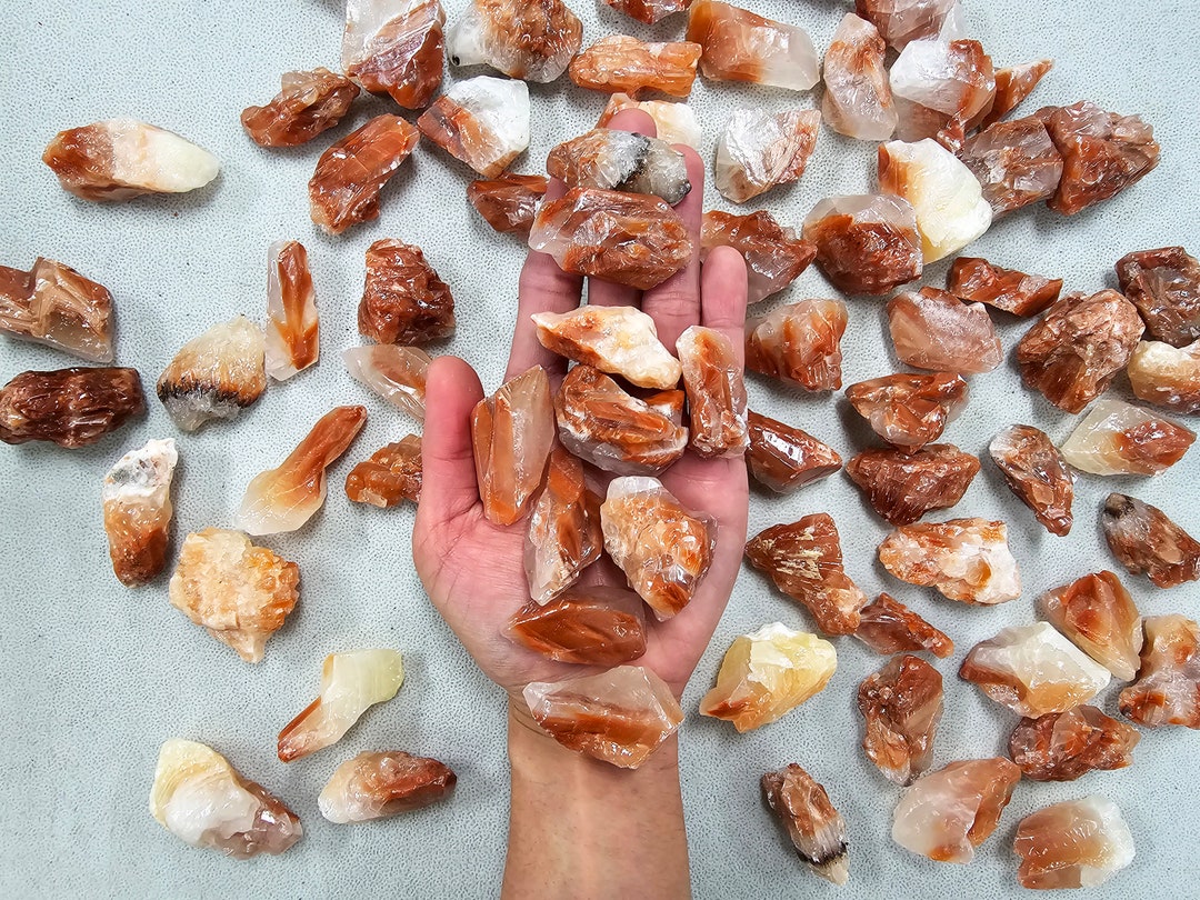 Red Calcite Crystal Chunks Raw Rough Natural Gemstones Wholesale Lot ...