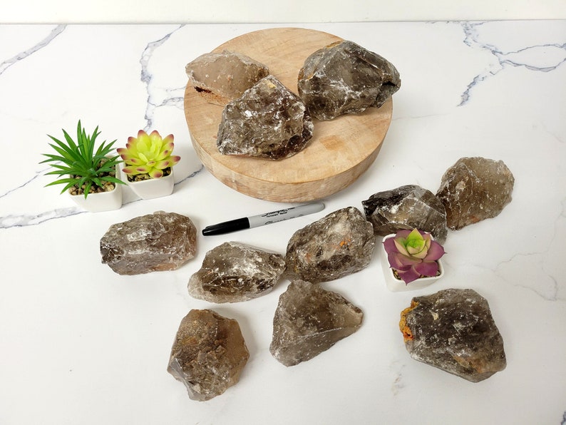Large Smoky Quartz Rough Crystal Chunks for Lapidary Crystal Healing ...