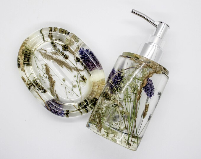 Dried Flower Resin Hand Soap Set - Etsy