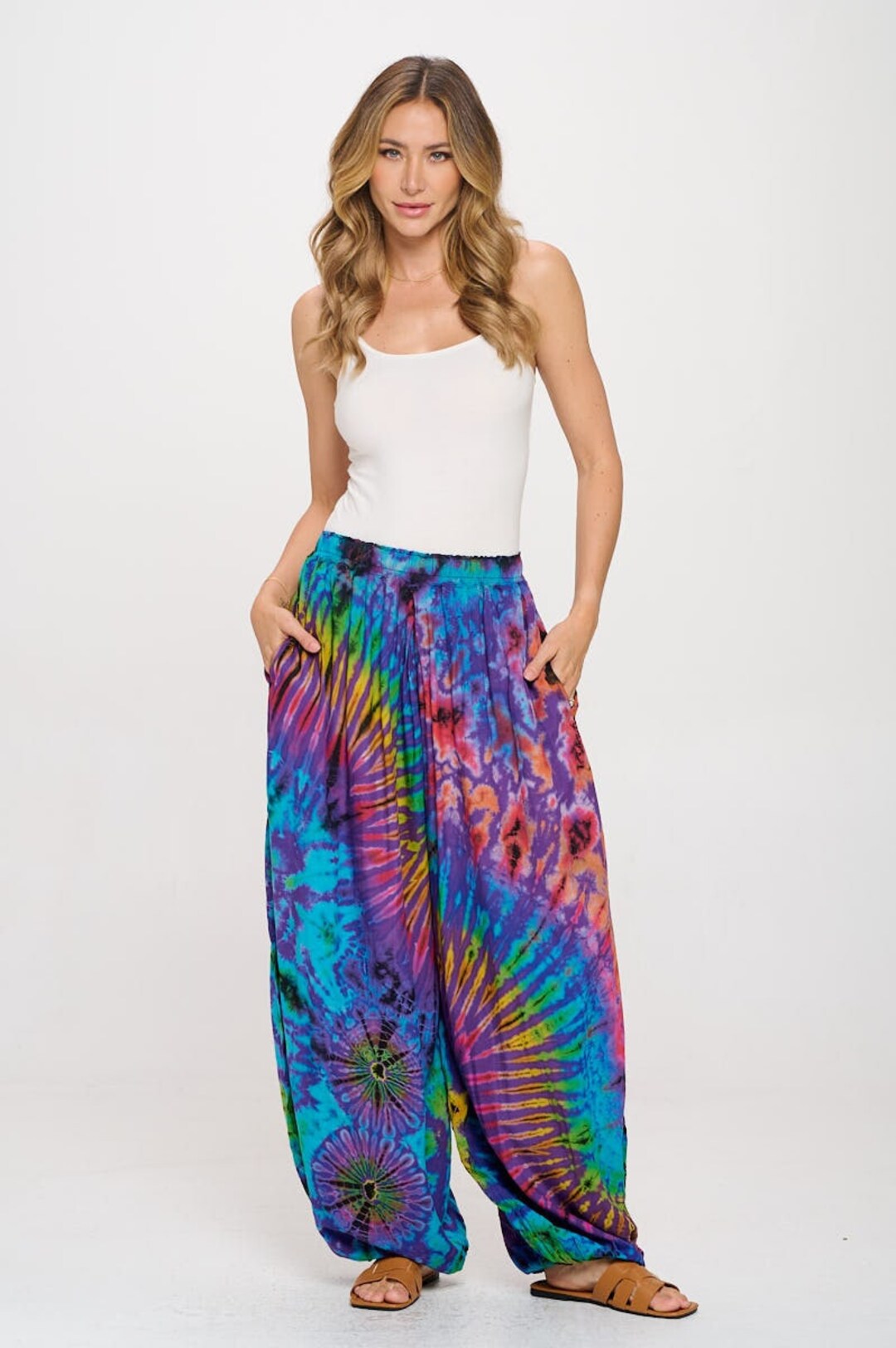 Tie Dye Rayon Thai Pant, Harem Pant, Hippie Pant, Tiedye Pant, Balloon ...